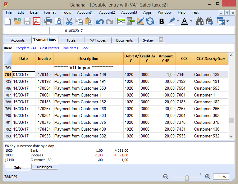 Customers payments with ISR (*.V11) | Banana Accounting Software