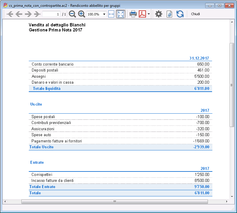 Prima nota Cassa e Banca | Banana Accounting Software