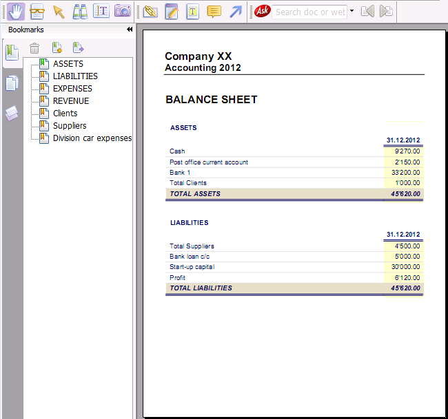 End of Year PDF printouts | Banana Accounting Software