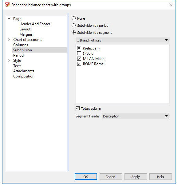 Segments | Banana Accounting Software