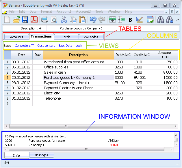 Main interface | Banana Accounting Software