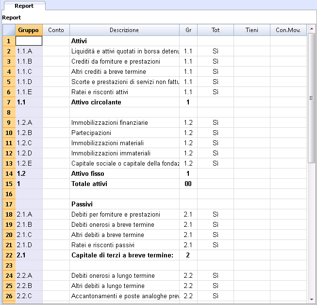 Report per Bilancio secondo art 959 codice obbligazioni | Banana ...