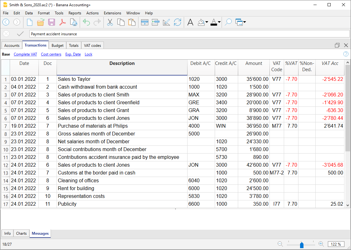 Doppelte Buchhaltung beginnen | Banana Accounting Software
